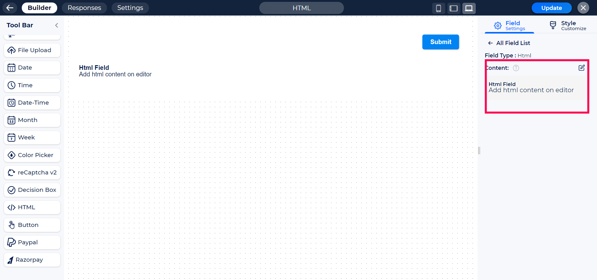Custom HTML Setup In Bit Form - Bit Form