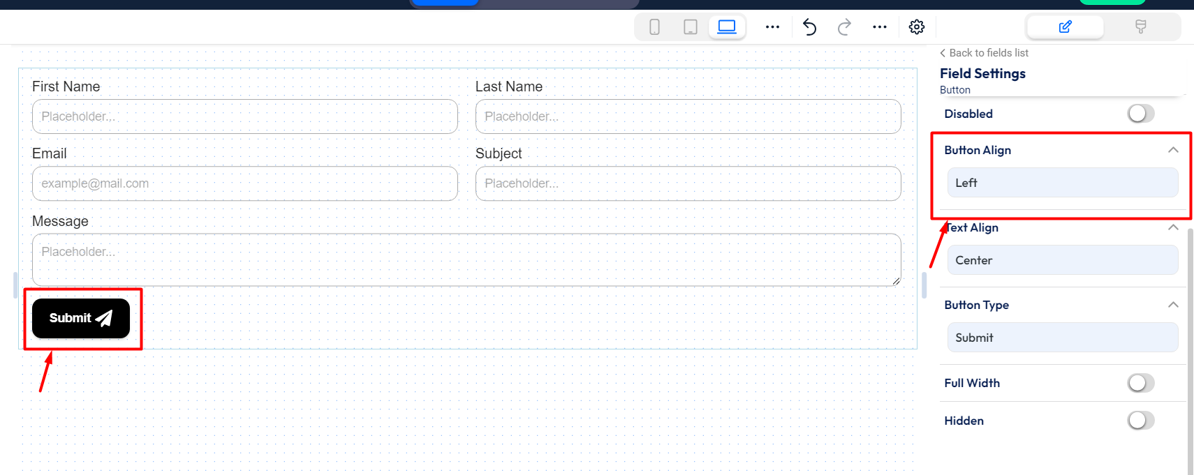 Button Field - Bit Form