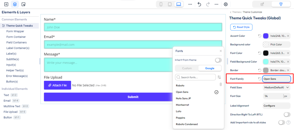 Bit Form - Theme Customization