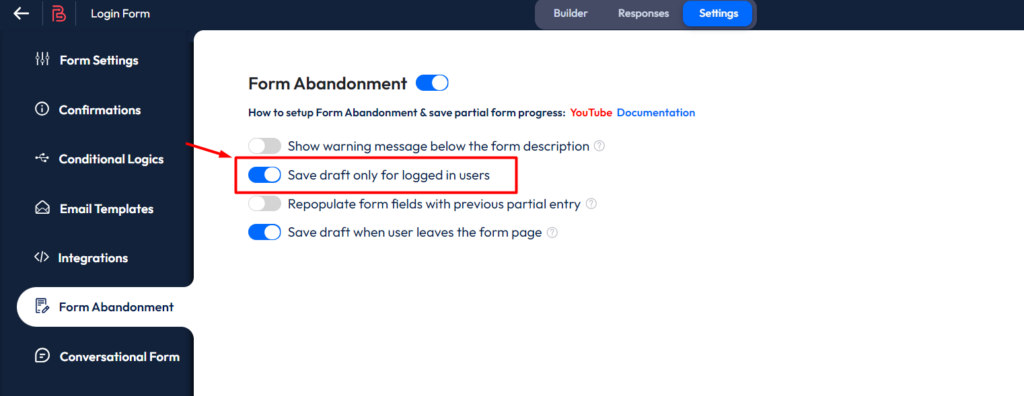 Setup Form Abandonment Features - Bit Form